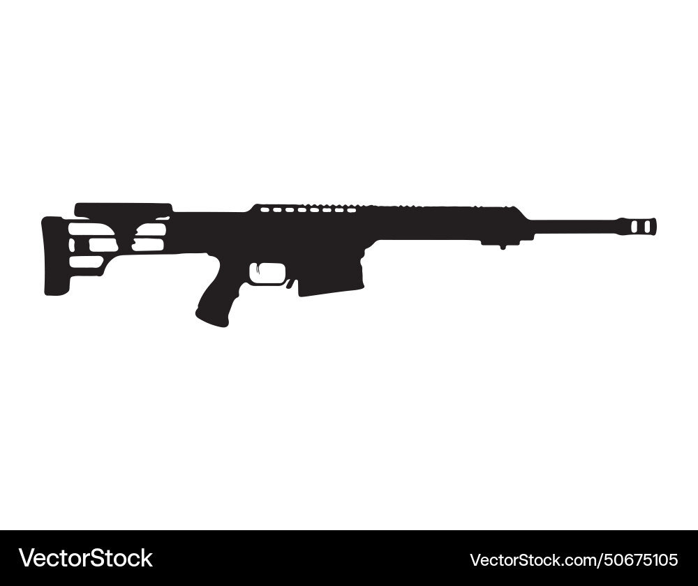 Barret mrad rifle silhouette art Royalty Free Vector Image