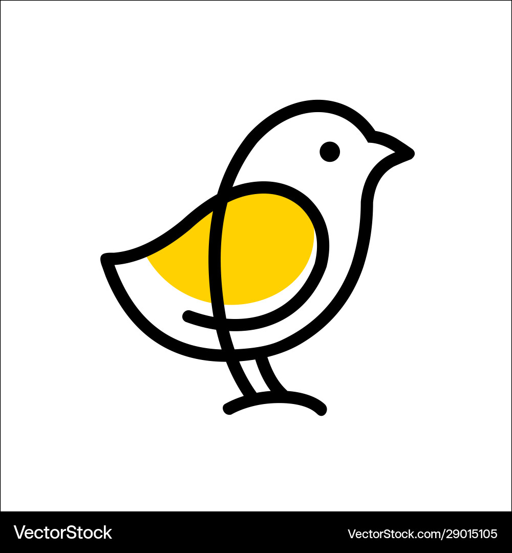 Chicks logo icon template monoline color line Vector Image