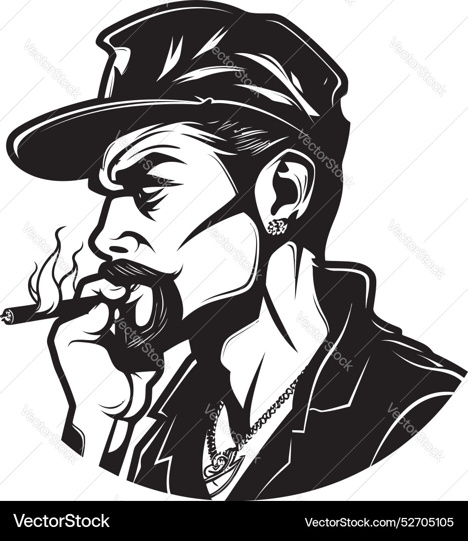 Cool cloud cartoon guy with smoky graphic design Vector Image