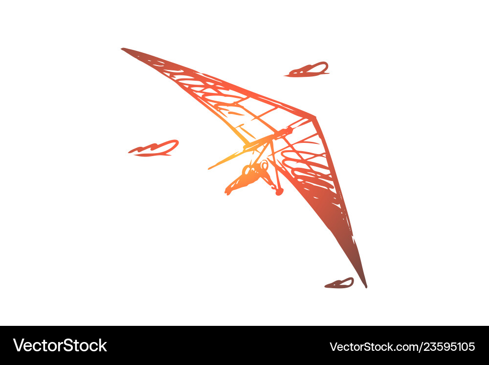 Hang glider extreme sky sport fly concept Vector Image
