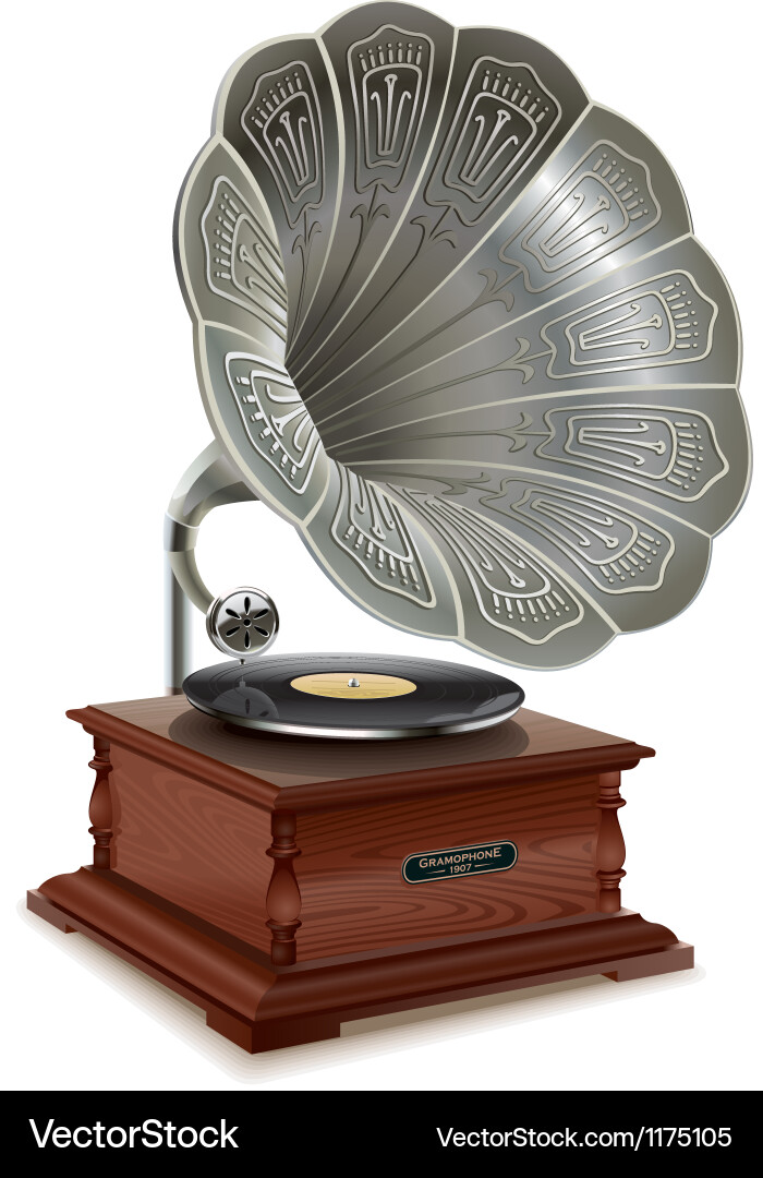 Old gramophone Royalty Free Vector Image - VectorStock