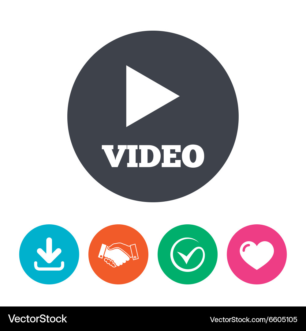 Play video sign icon player navigation symbol Vector Image