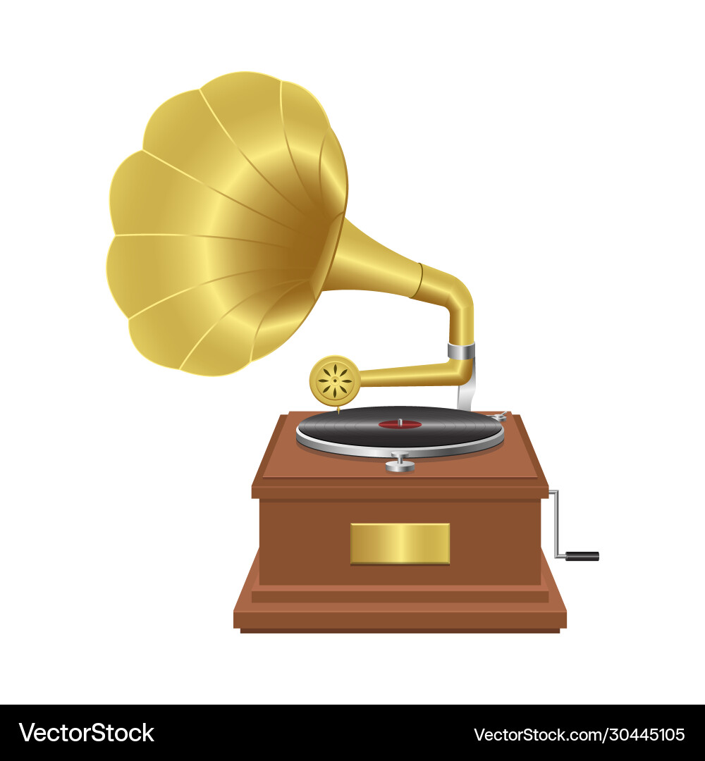 Realistic gramophone Royalty Free Vector Image