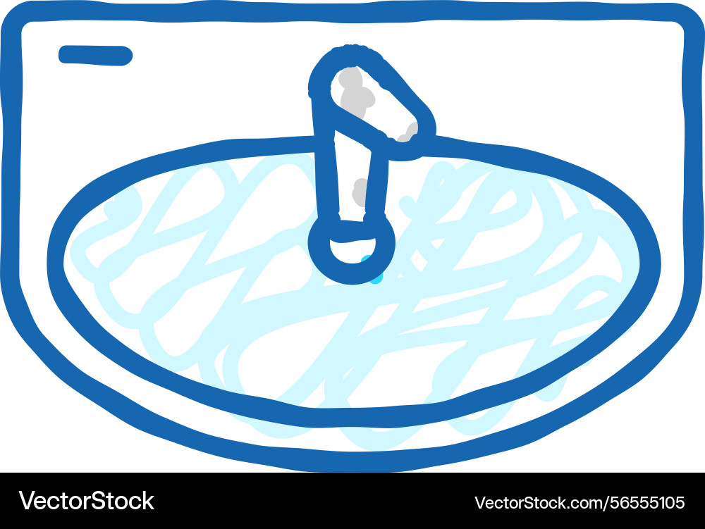 Sink top view icon doodle Royalty Free Vector Image