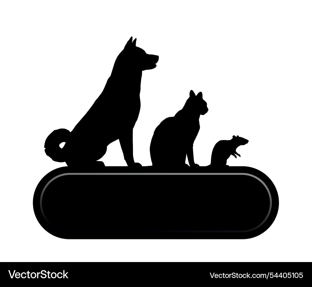 Tiere Symbol mit Hund Katze und Ratte Lizenzfreier Vektor