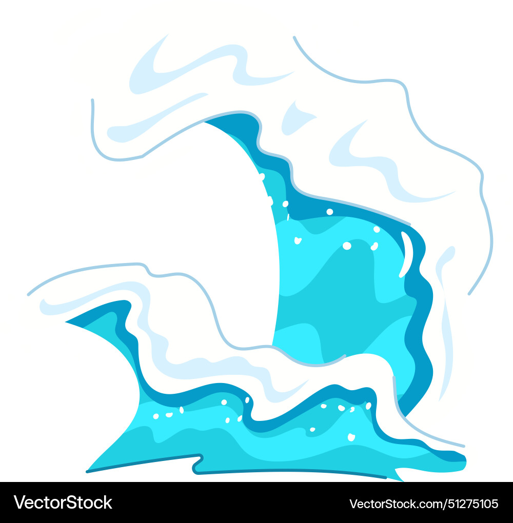 Water ocean waves cartoon Royalty Free Vector Image