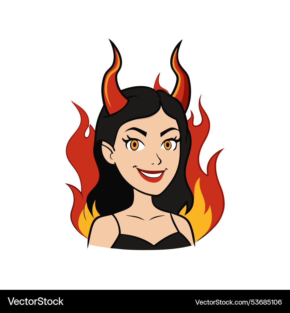 A young attractive horned devil daemon succubus Vector Image