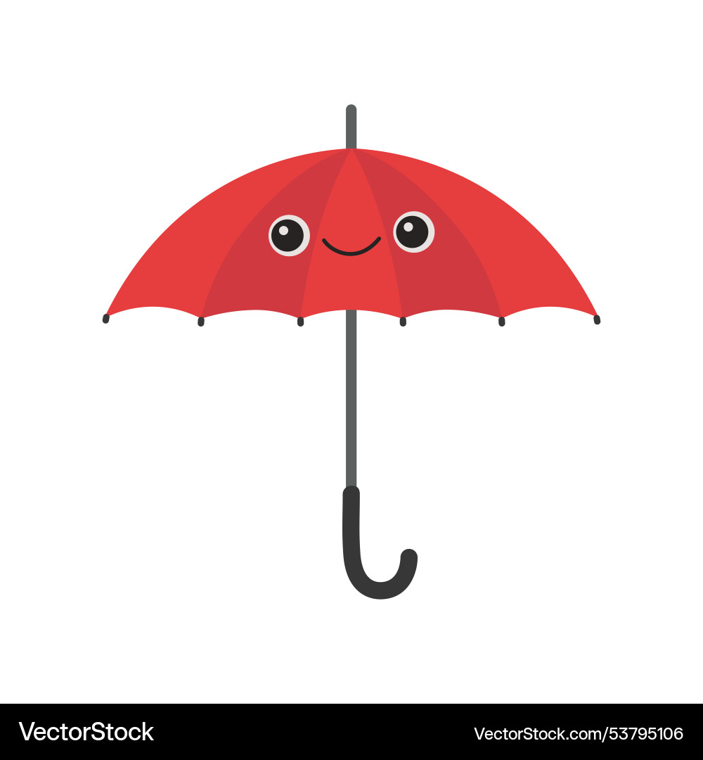 Cute umbrella character with smiling face Vector Image