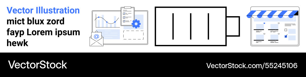 Data analysis and business growth concept Vector Image