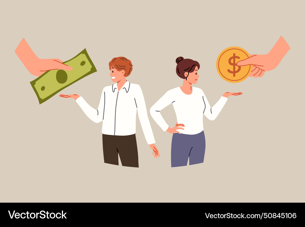 Difference in salary is caused by receiving Vector Image