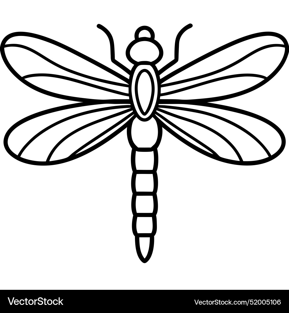Dragonfly insect stands icon Royalty Free Vector Image