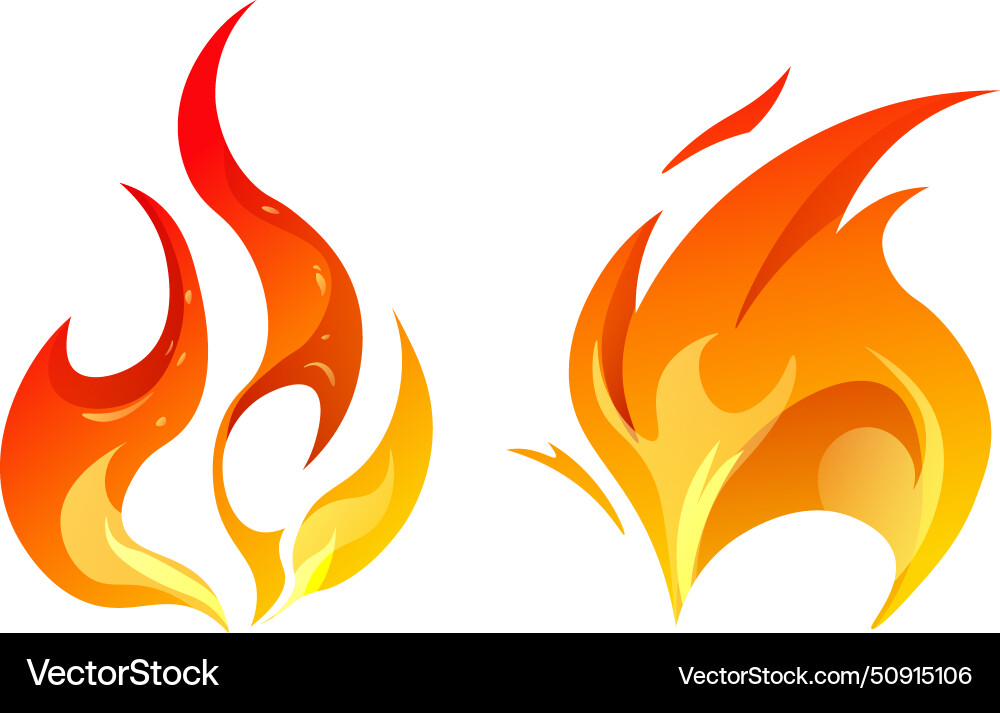Flame and fire tongues ignition blazing icon Vector Image