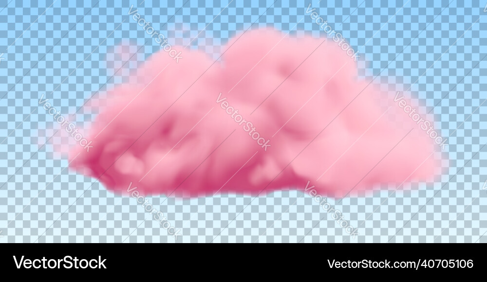 Realistic pink cloud Royalty Free Vector Image