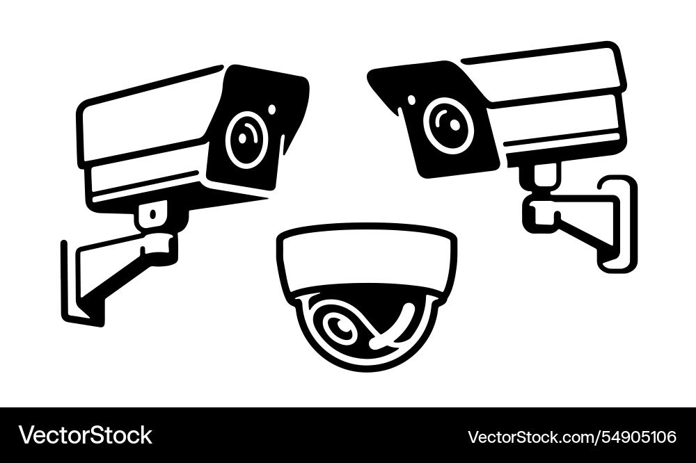 Video camera icon surveillance equipment symbol Vector Image