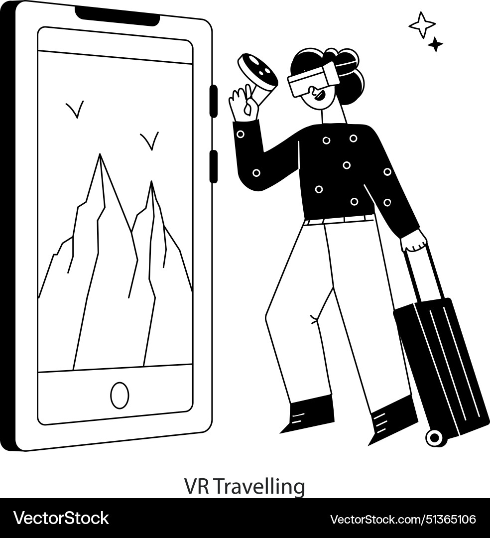 Vr travelling Royalty Free Vector Image - VectorStock