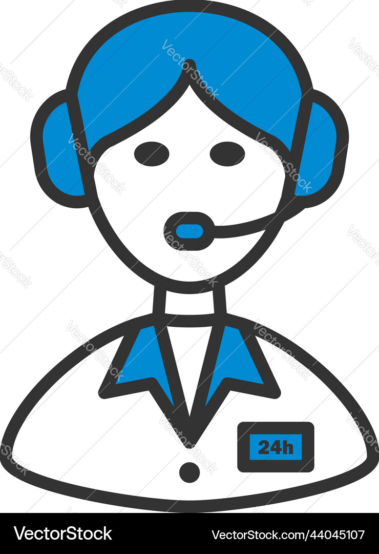 24 hour operator icon Royalty Free Vector Image