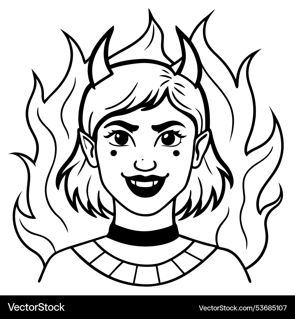A young attractive horned devil daemon succubus Vector Image