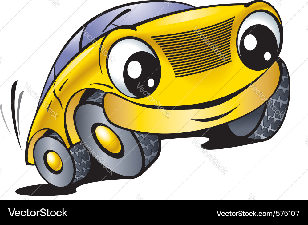Cartoon car with smile Royalty Free Vector Image