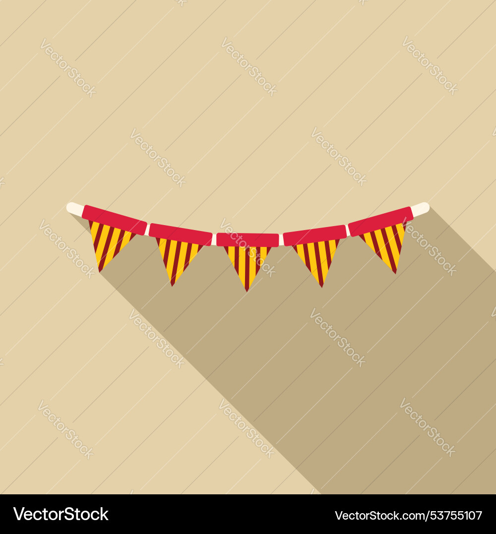 Catalan flags hanging on string celebrating Vector Image