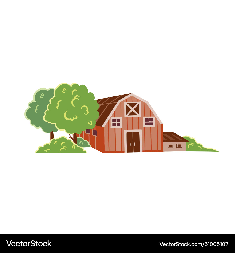 Color isolated barn cartoon Royalty Free Vector Image