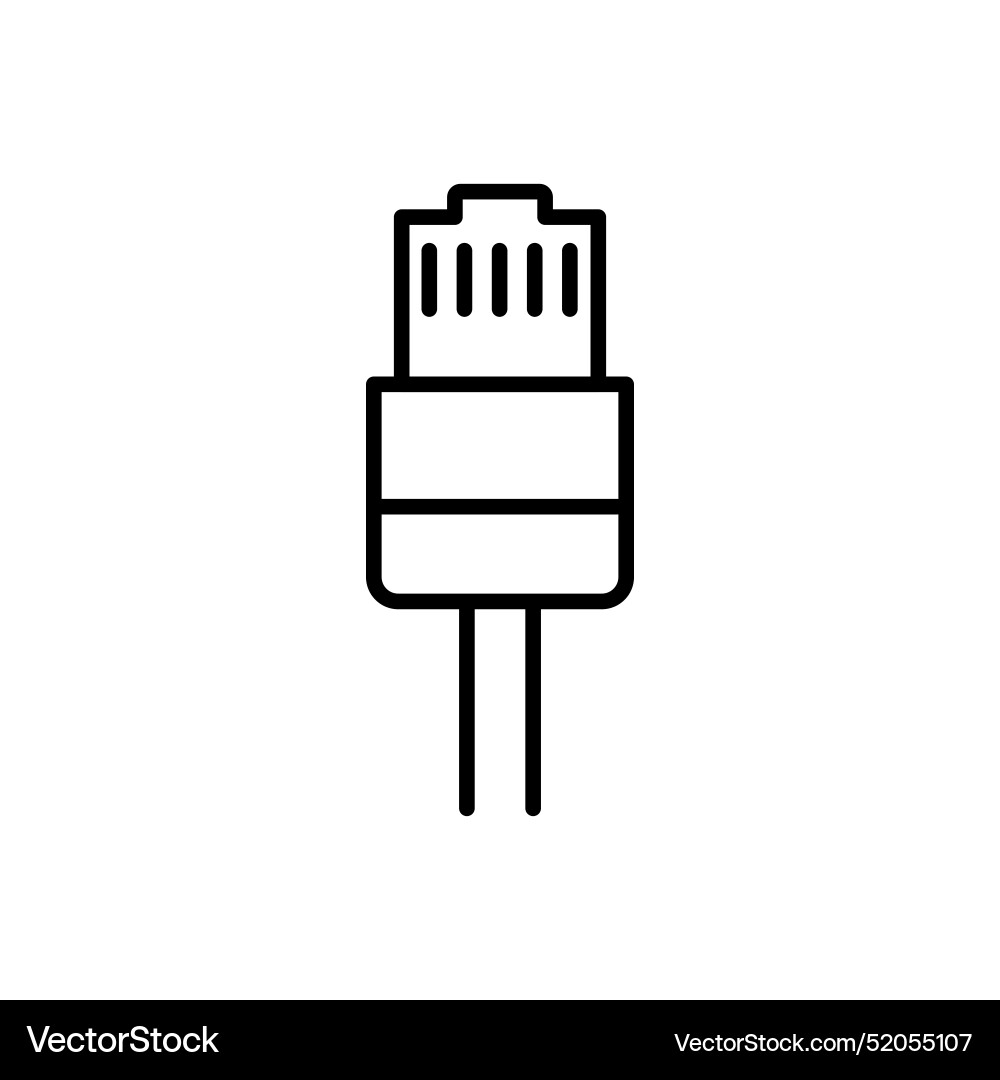 Ethernet cable plug icon for network connections Vector Image