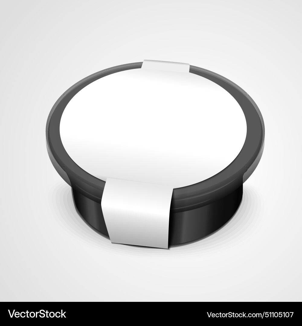 Food container with blank label Royalty Free Vector Image