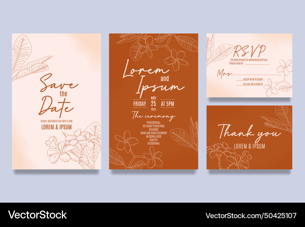Hand draw wedding invitation template Royalty Free Vector