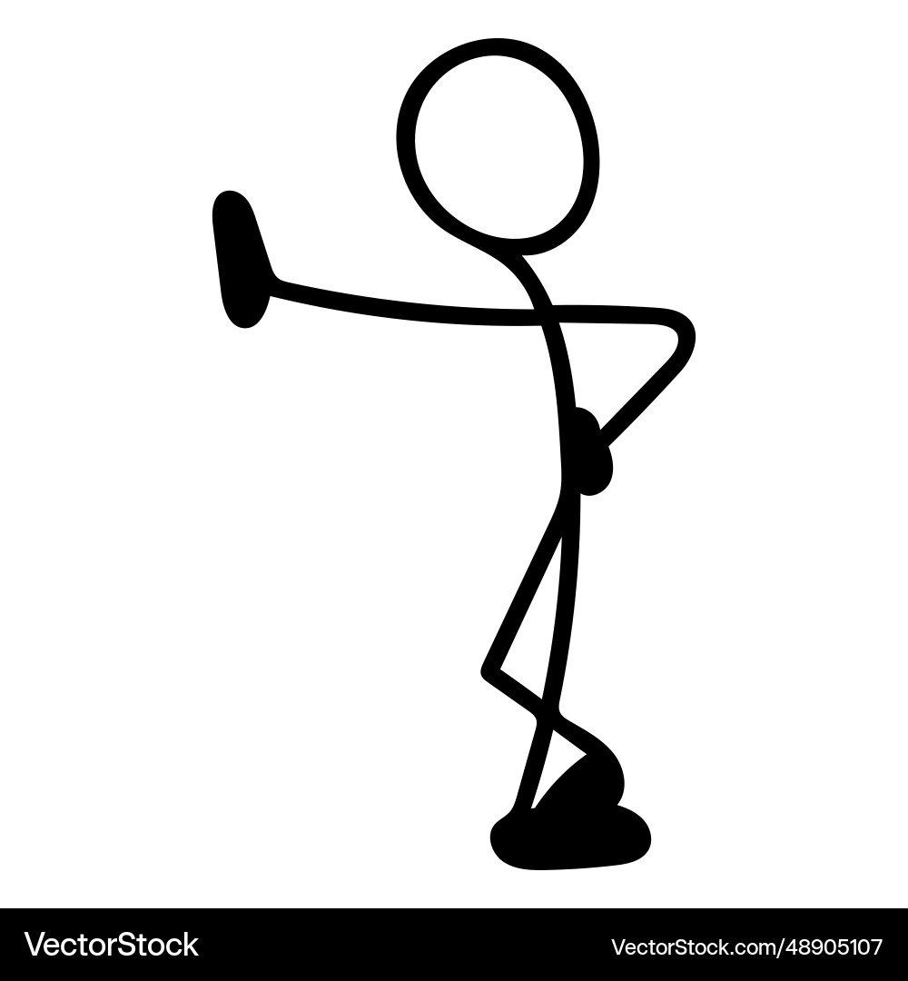 Leaning stickman Royalty Free Vector Image - VectorStock
