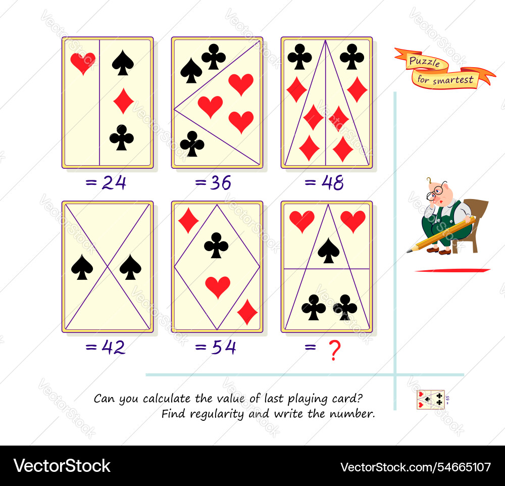 Logic puzzle game for smartest can you calculate Vector Image
