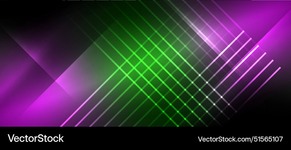 Neon dynamic diagonal light rays background Vector Image