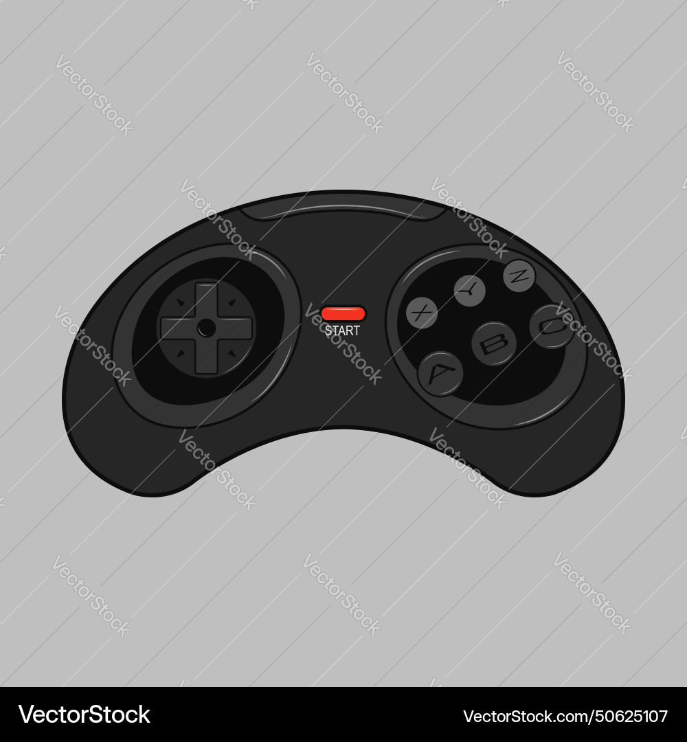 Retro black joystick controller gamepad Royalty Free Vector
