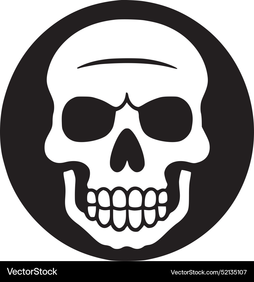 Skull - minimalist and flat logo Royalty Free Vector Image