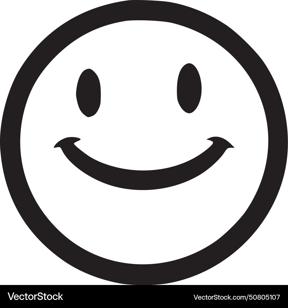 Smiley Gesicht - schwarz und weiß Lizenzfreies Vektorbild