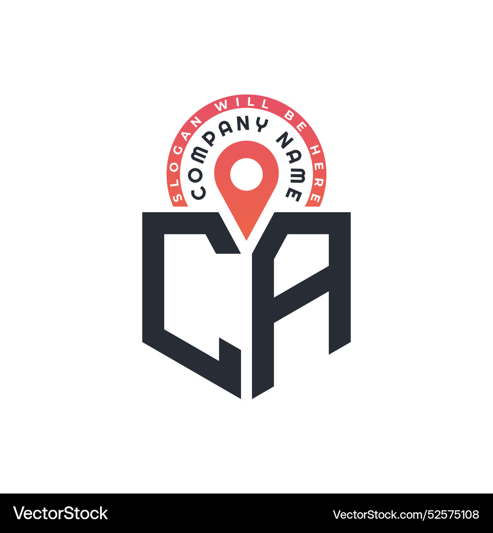 Ca location logo design for human resources Vector Image