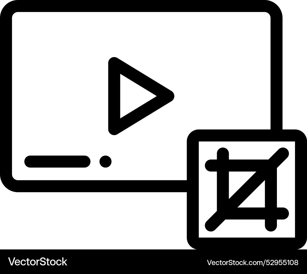 Crop video icon thin linear style design isolated Vector Image
