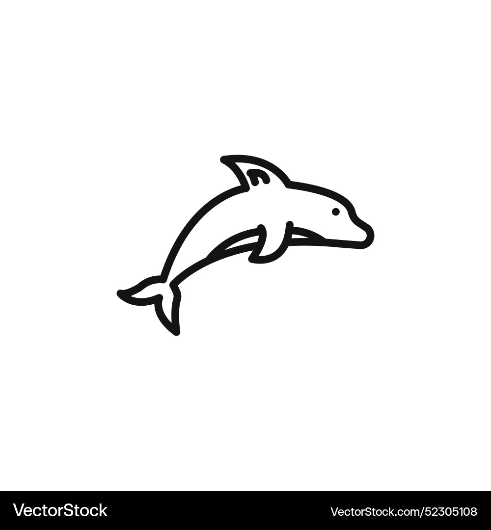 Dolphin icon outline collection in black Vector Image
