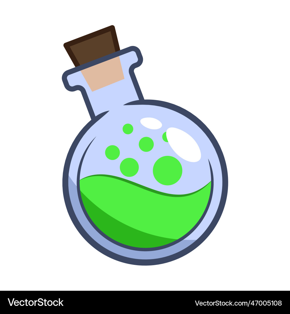 Green poison in a bottle halloween icon Royalty Free Vector