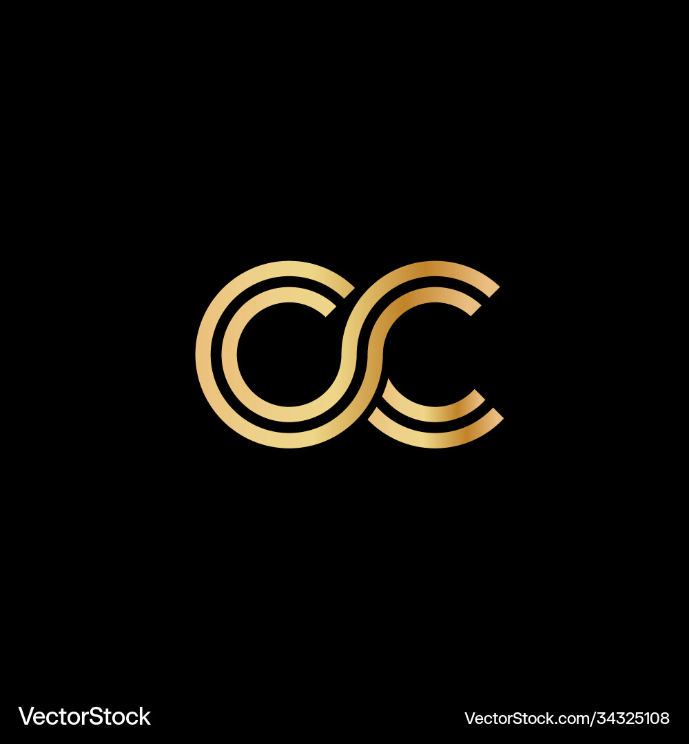Lowercase letters c and flat bound design Vector Image