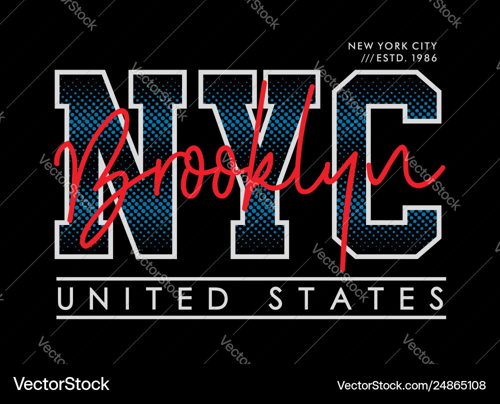 NYC Typography - Brooklyn Style Royalty Free Vector Image