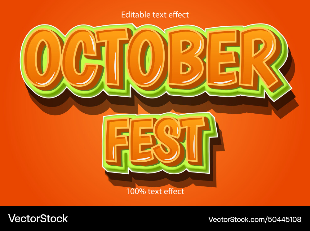 October fest text effect Royalty Free Vector Image