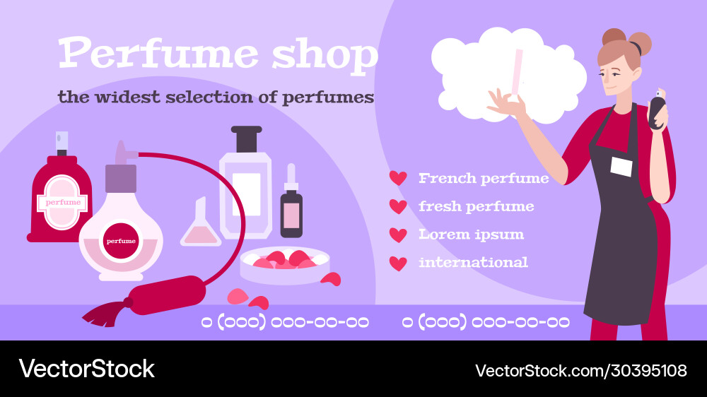 Perfume shop poster Royalty Free Vector Image - VectorStock