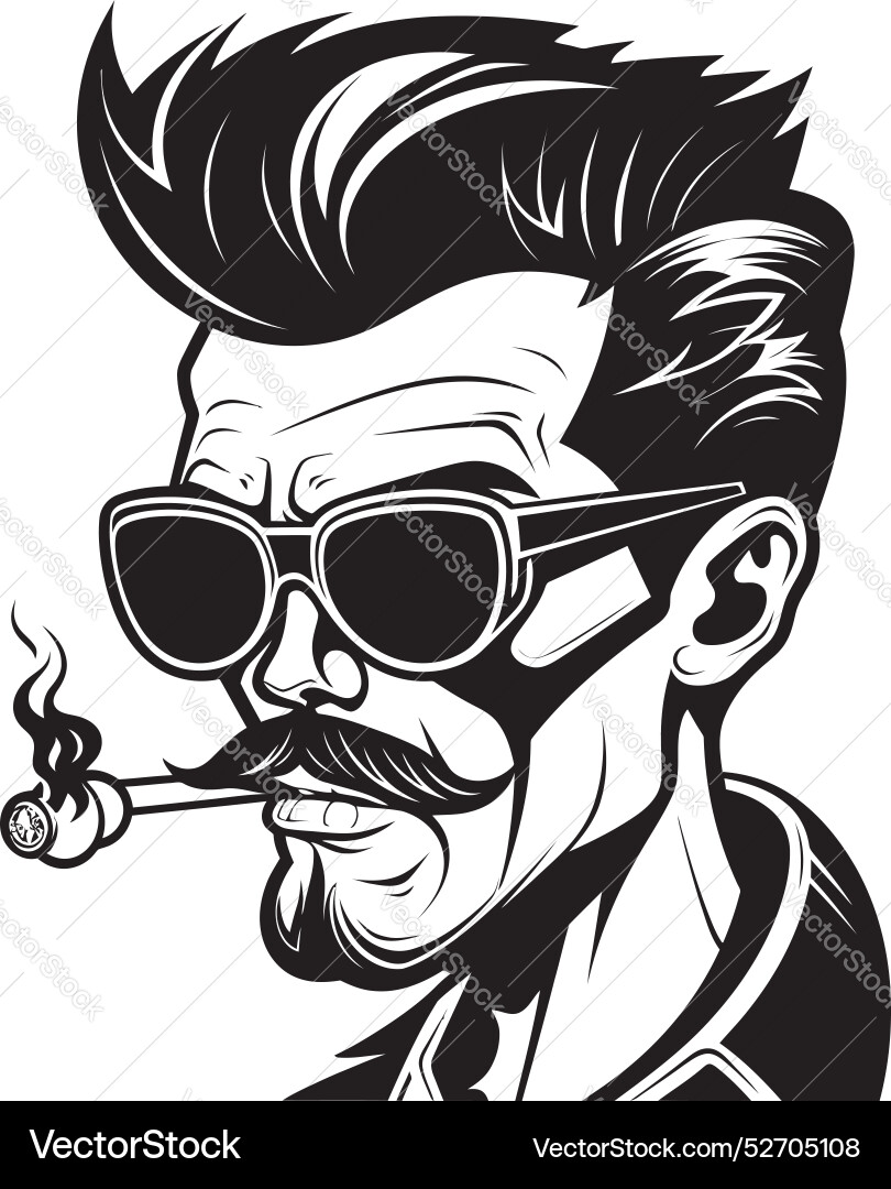 Pipe puffin pete smoking enthusiast logo Vector Image