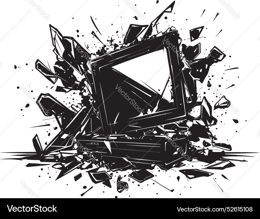 Ruined reception icon design of smashed Royalty Free Vector