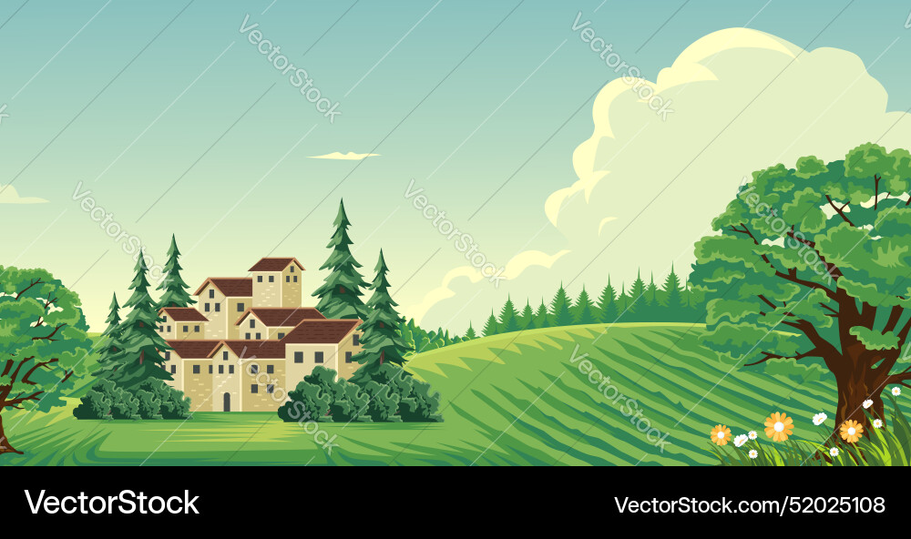 Rural beauty with a natural atmosphere Royalty Free Vector