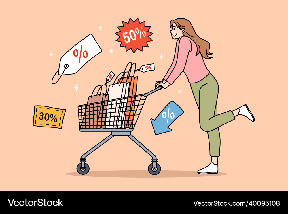 Sales during shopping and purchase concept Vector Image