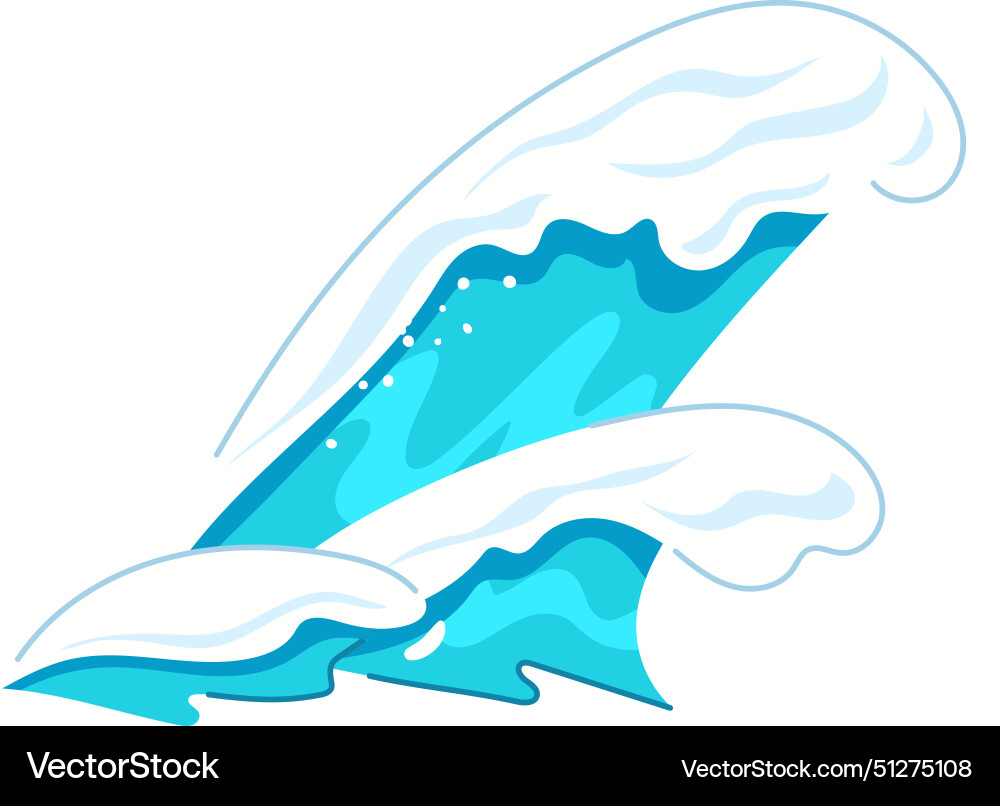 Sea ocean waves cartoon Royalty Free Vector Image