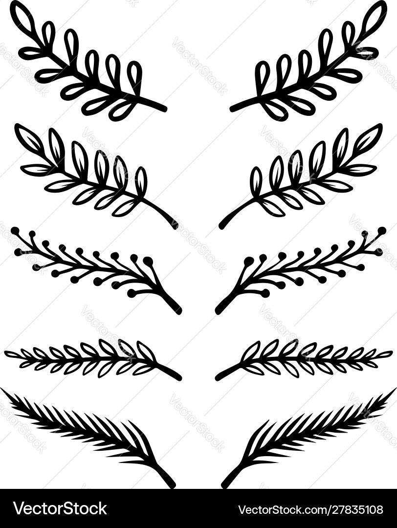 Set hand drawn text dividers for poster card Vector Image