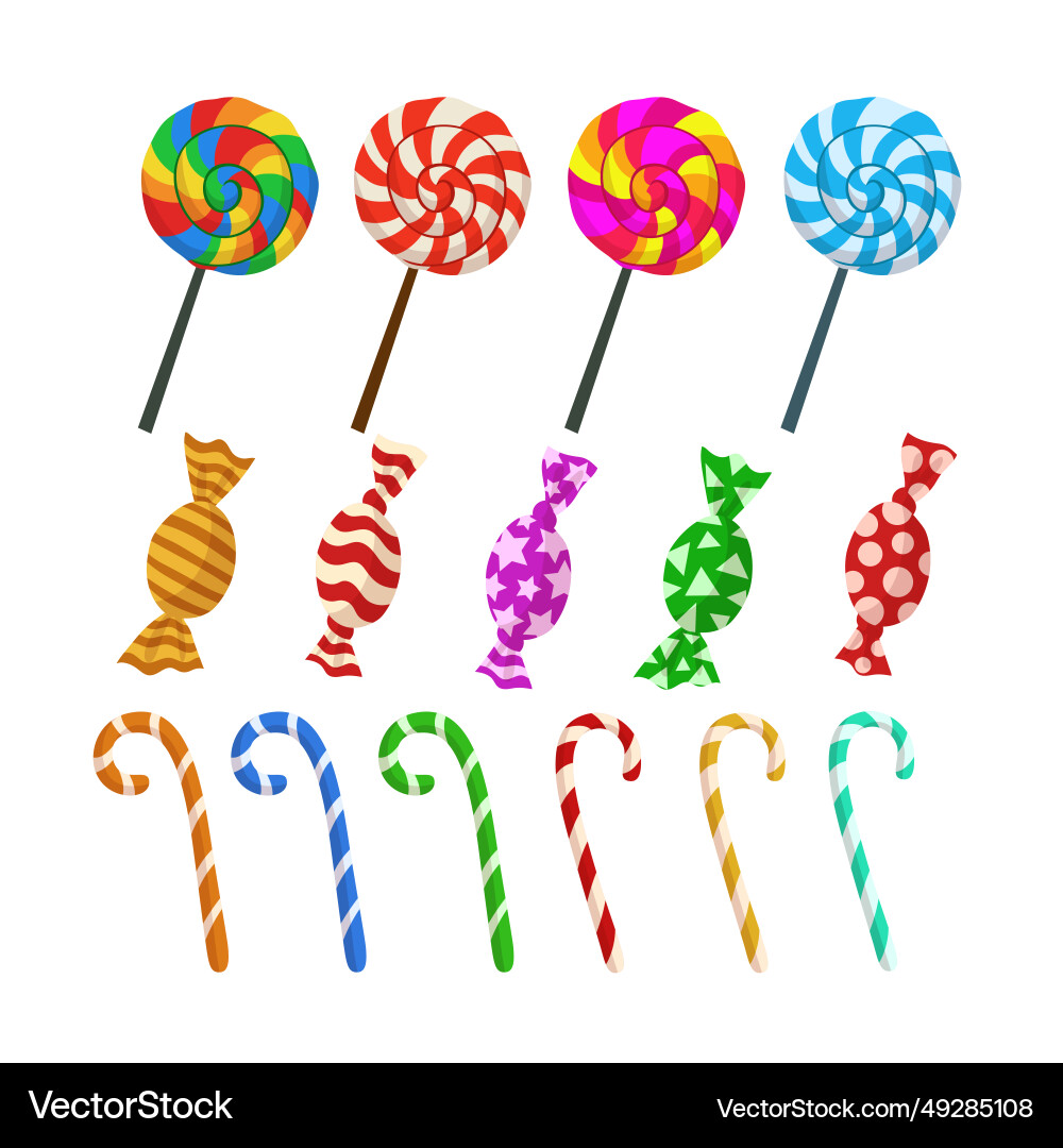 Set of candy collection Royalty Free Vector Image