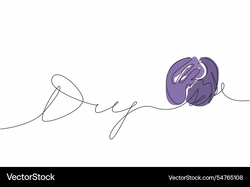 Single one line drawing a roll of thread Vector Image
