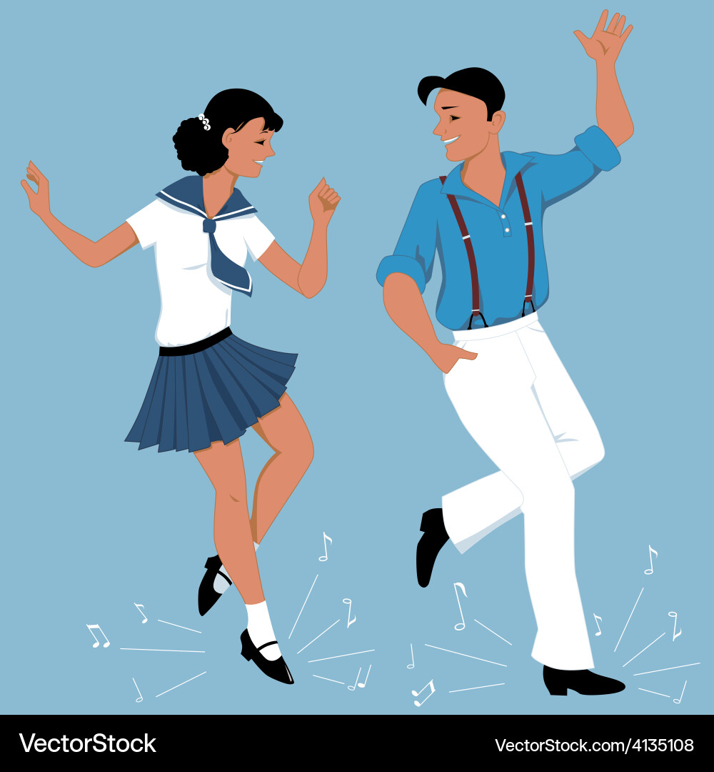 Tap dancing couple Royalty Free Vector Image - VectorStock